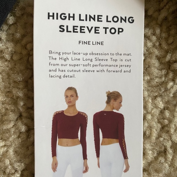ALO Yoga | Tops | Alo Black High Line Long Sleeve Crop Top Sz S M ...